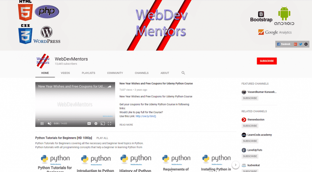 Top 65 Must-to-Know Youtube Channels 2020 to Learn Web Development ...