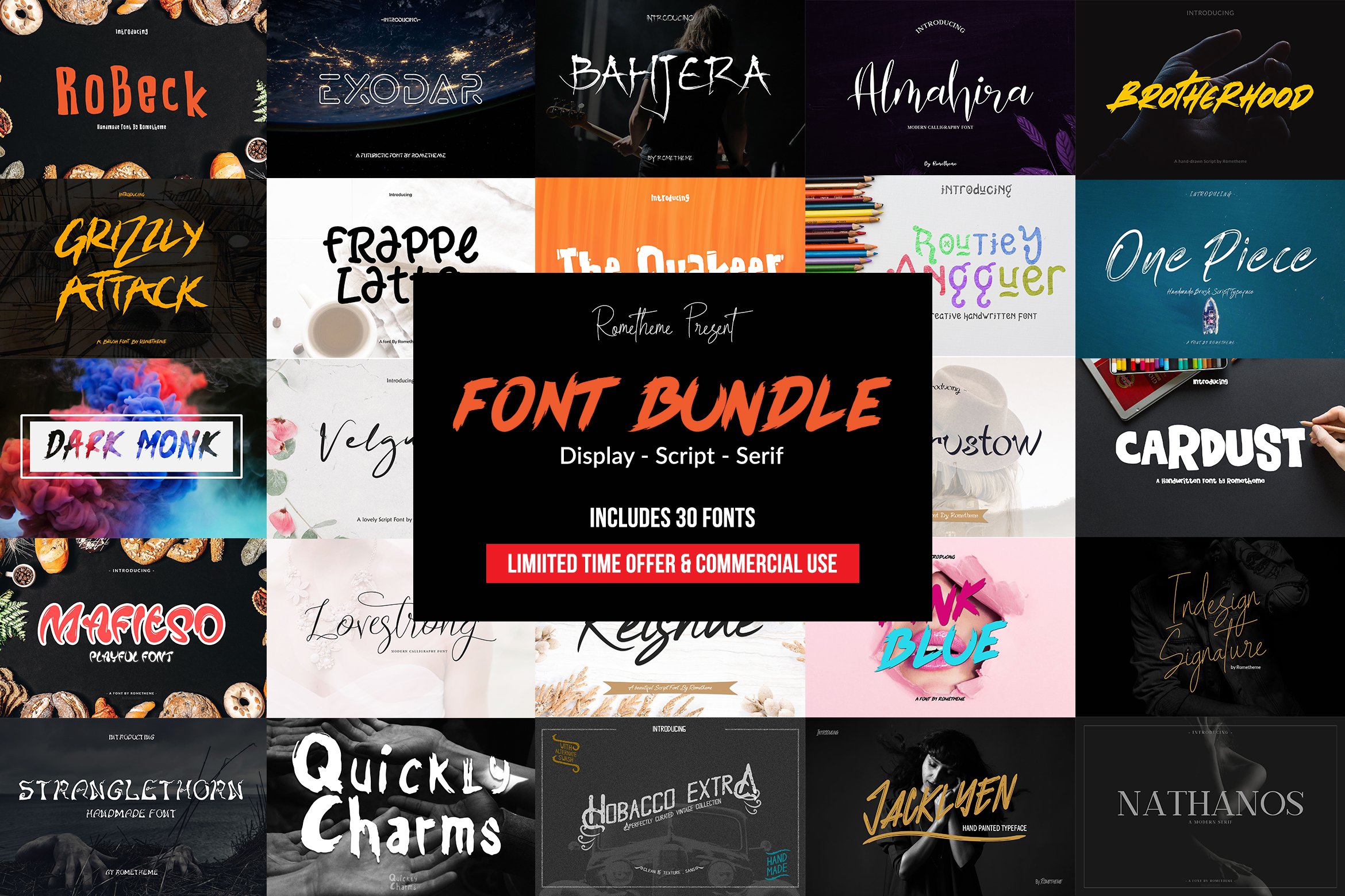 Playful Fonts - Exclusive Font Bundle - 30 Items for $15