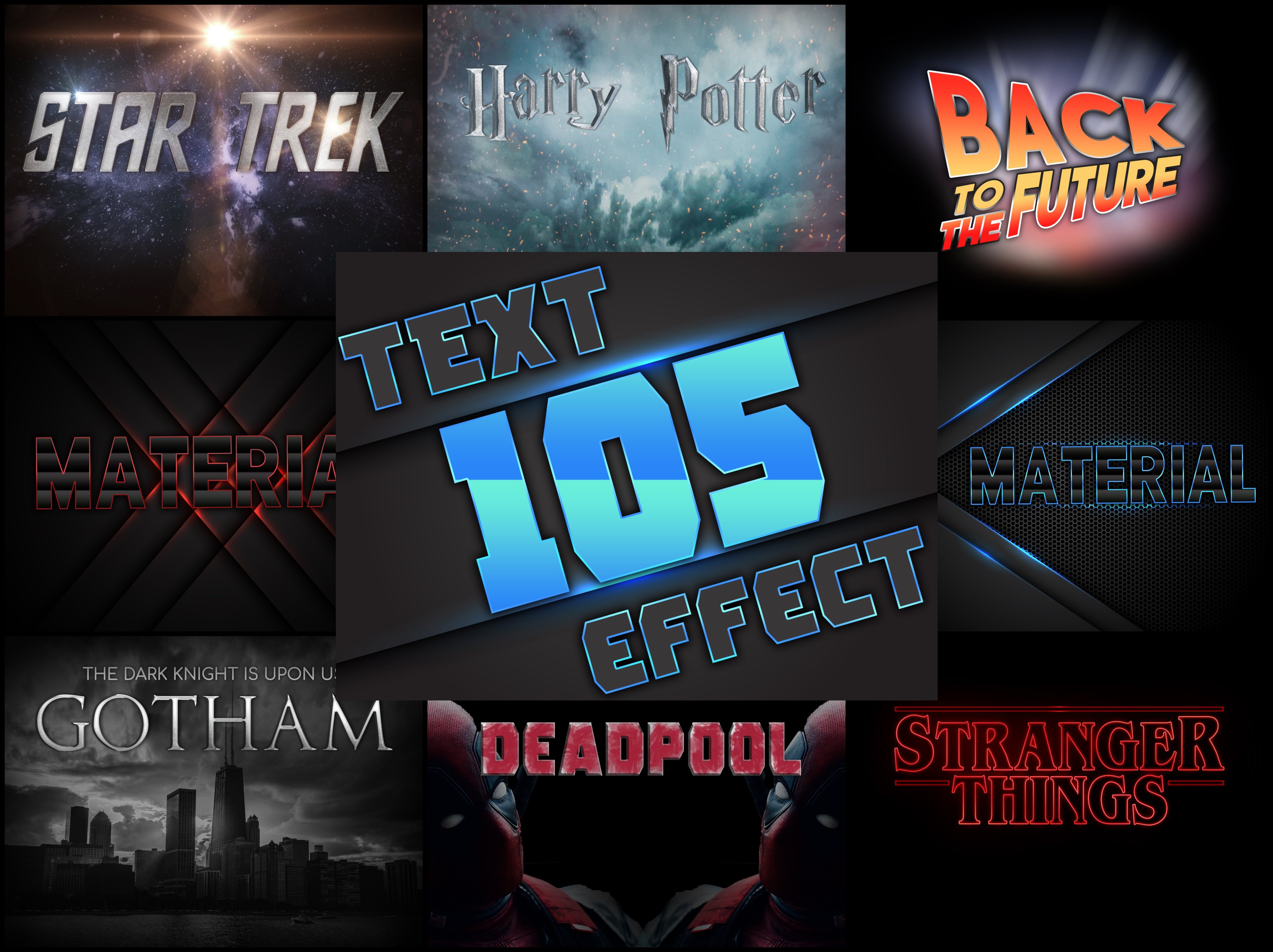 PSD Text Effects - 105 Pro Phtoshop Effects for Texts – MasterBundles