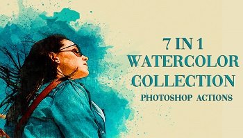 7 in 1 Watercolor Photoshop Action Bundle – MasterBundles