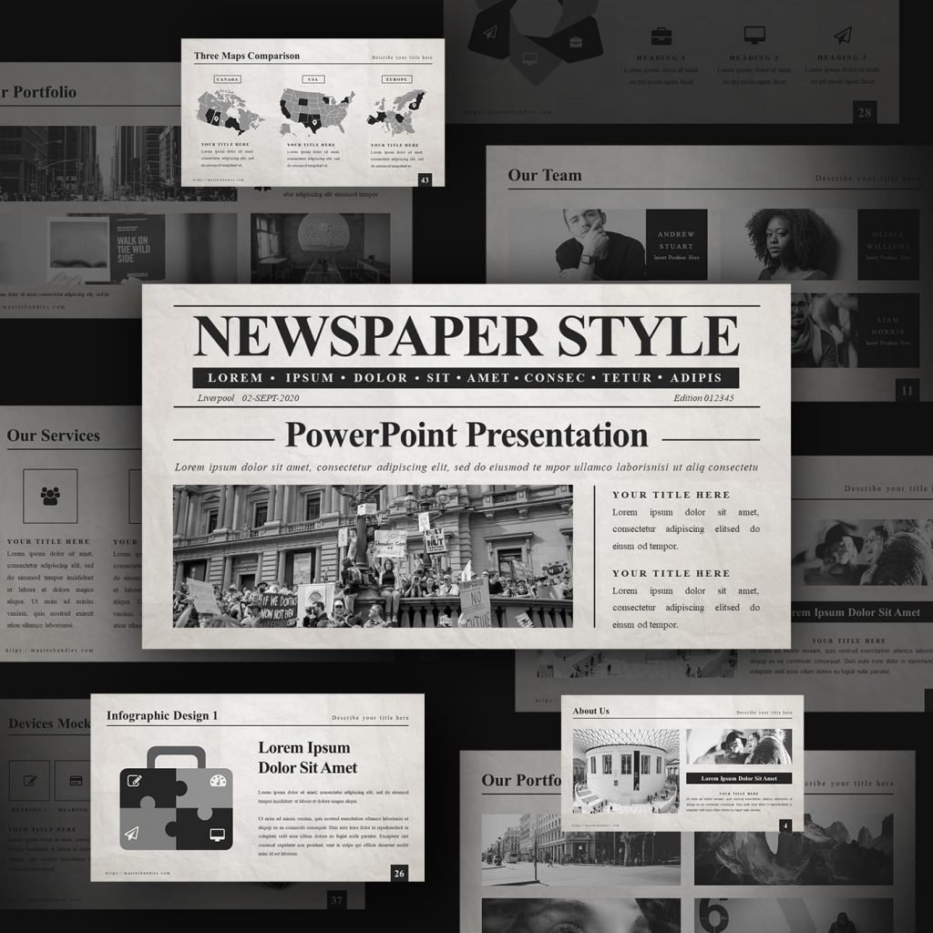 5 Free Newspaper Google Slides Template In 2022 | Master Bundles