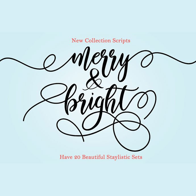 Merry & Bright Script Embroidery Font – MasterBundles