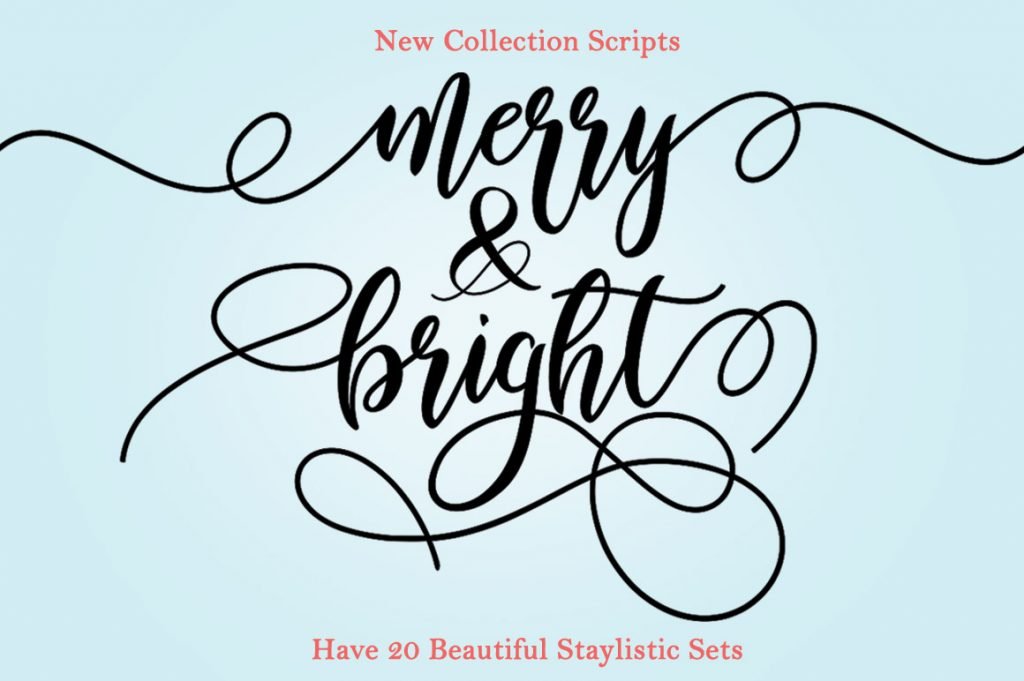 Merry & Bright Script Embroidery Font – MasterBundles