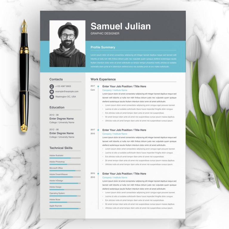 Graphic Designer Resume Template - MasterBundles