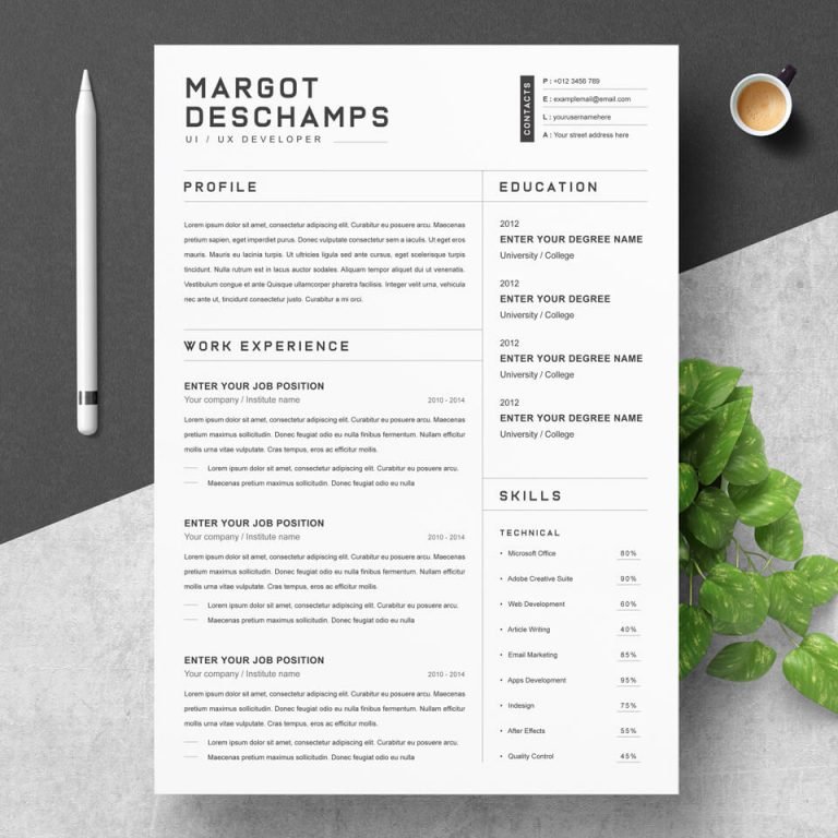 📋 Resume Word/CV Word Design Template