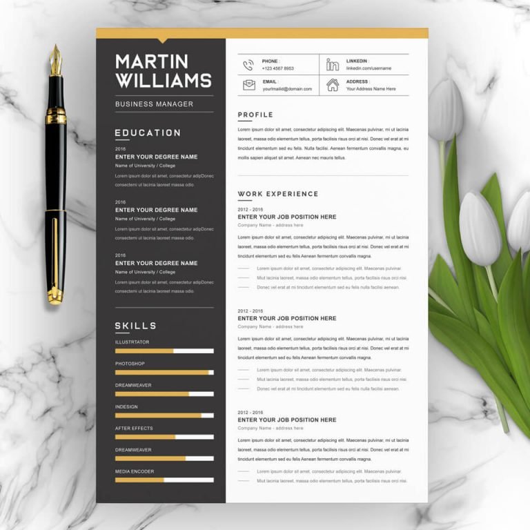 Business Manager Resume Word/CV Word Pattern – MasterBundles