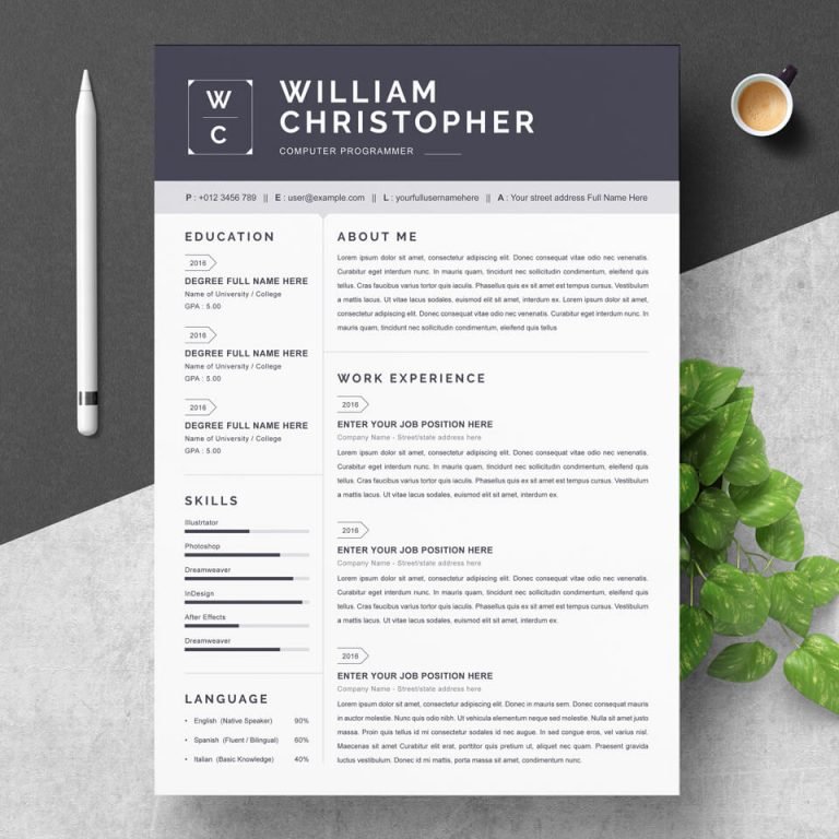 Computer Programmer Resume Template – MasterBundles