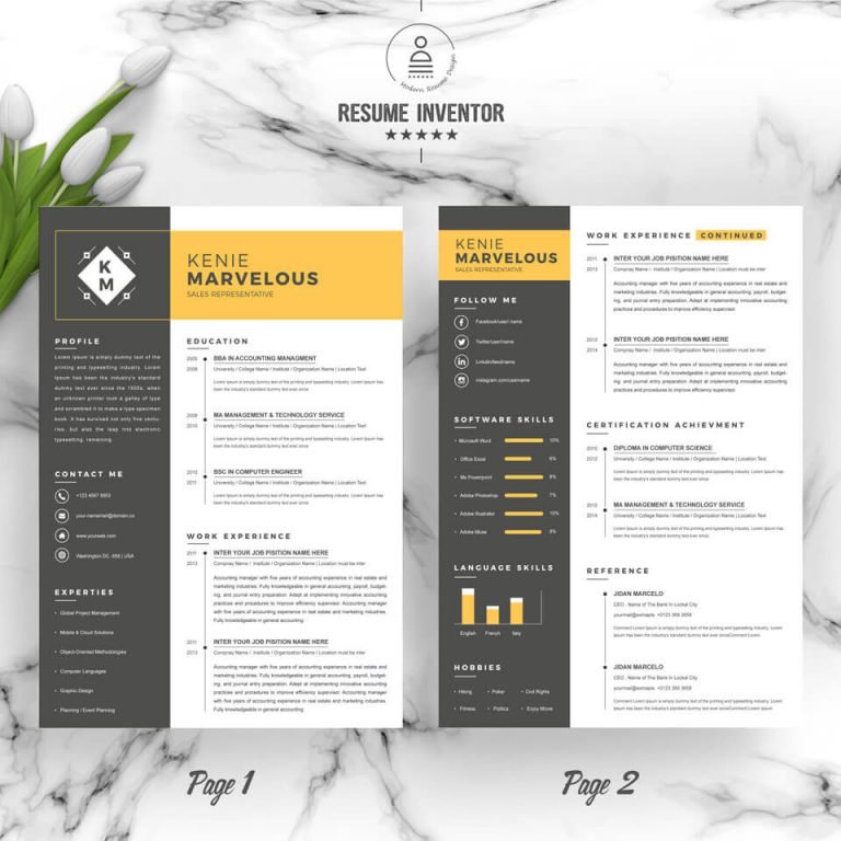 Simple Clean Resume Template – MasterBundles