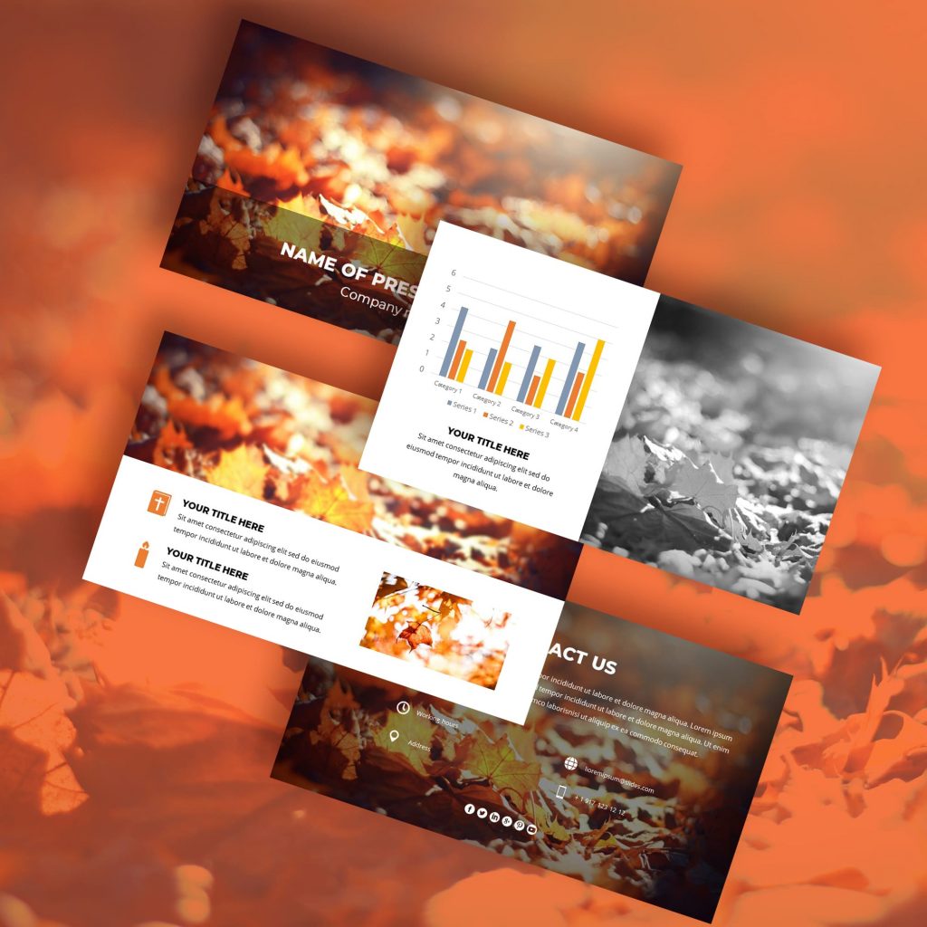 Free Fall Autumn Worship Powerpoint Background - Gold