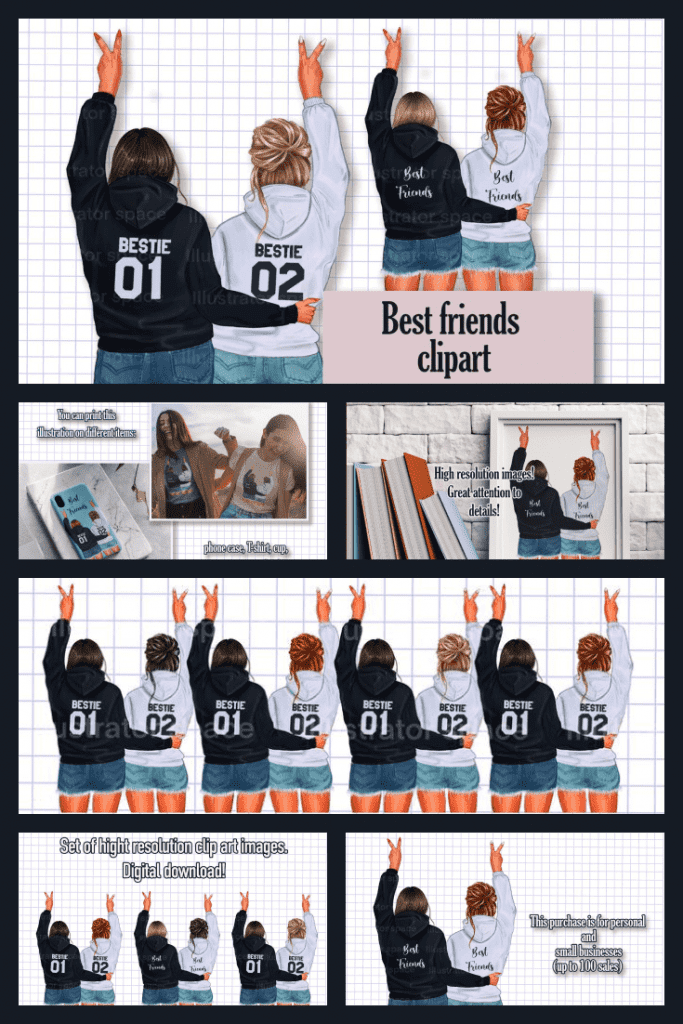 25+ Best Friends Clipart in 2021: Free and Premium Cliparts