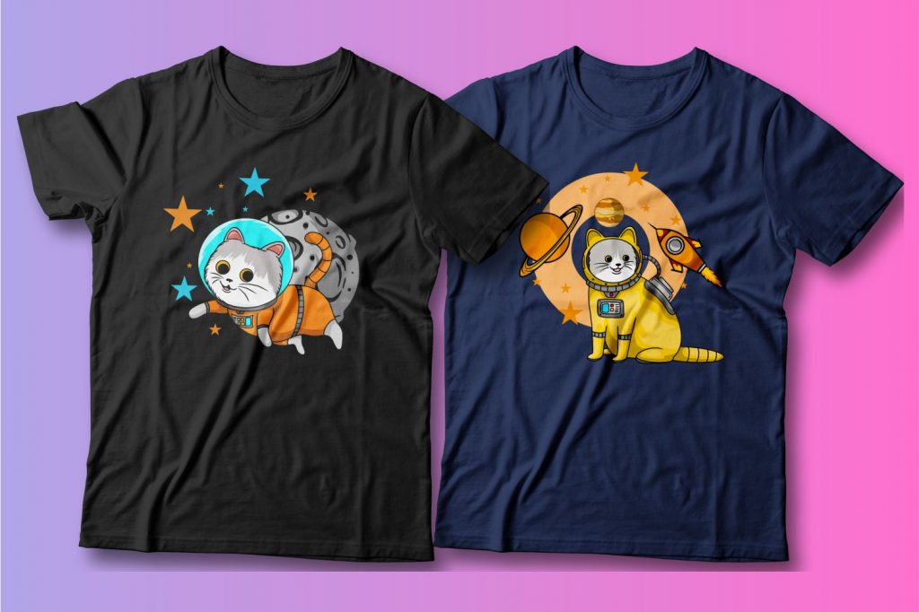 25 Astronaut Cartoon T-shirt Designs Bundle – MasterBundles