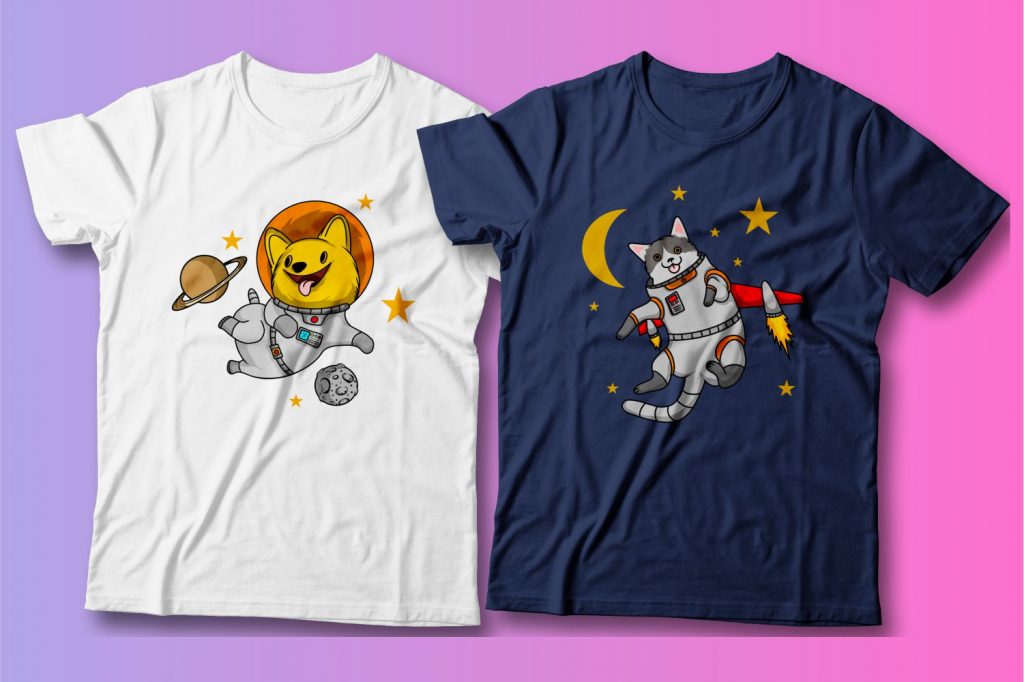 25 Astronaut Cartoon T-shirt Designs Bundle – MasterBundles