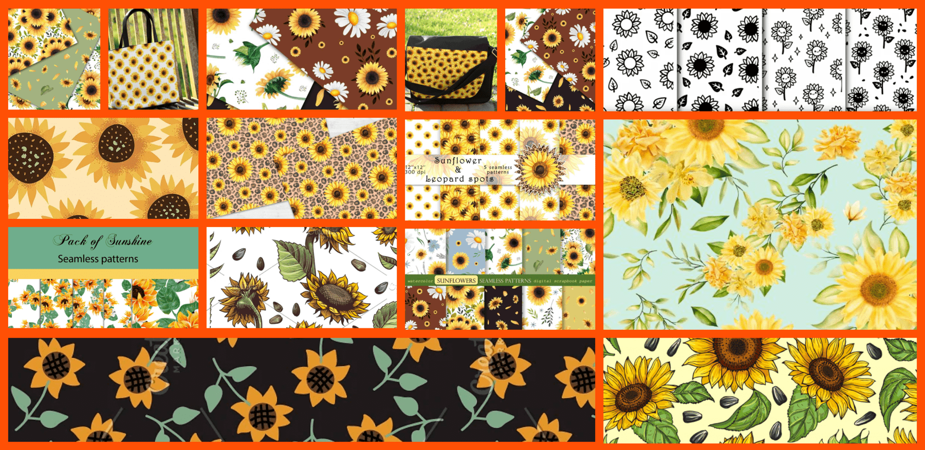 10+ Best Sunflower Pattern Images in 2021: Free and Premium