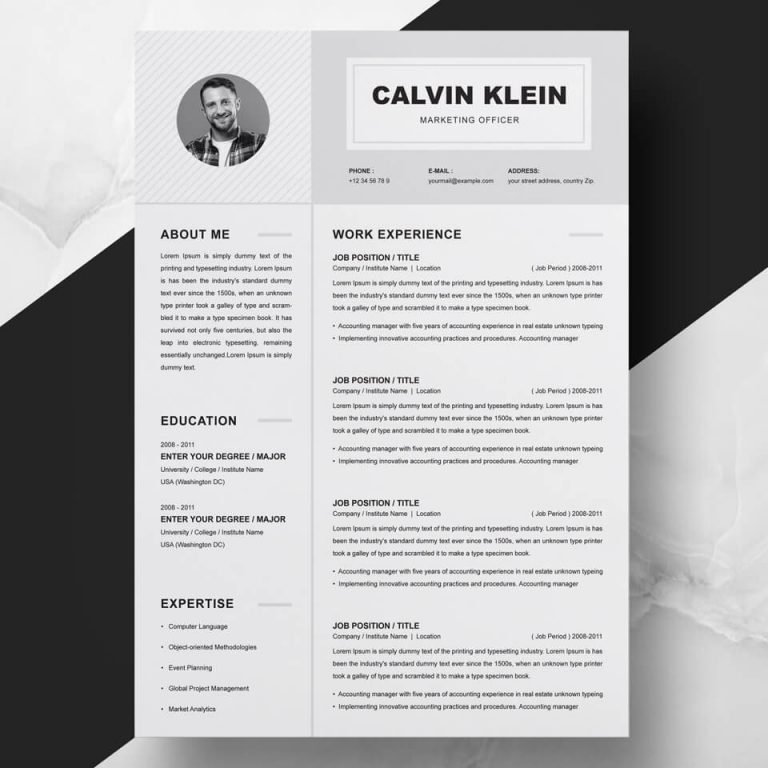 Professional Marketing Specialist Resume CV Template – MasterBundles