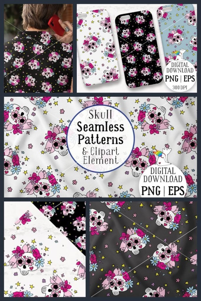 10 Best Sugar Skull Pattern Images for 2021: Free and Premium
