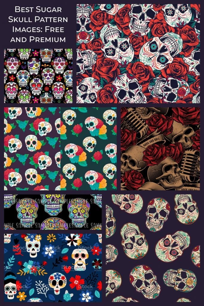 10 Best Sugar Skull Pattern Images for 2021: Free and Premium