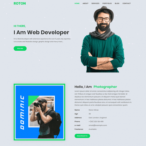 Roton Personal Portfolio HTML5 Template – MasterBundles