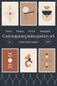 Contemporary Boho Posters Set - Master Bundles