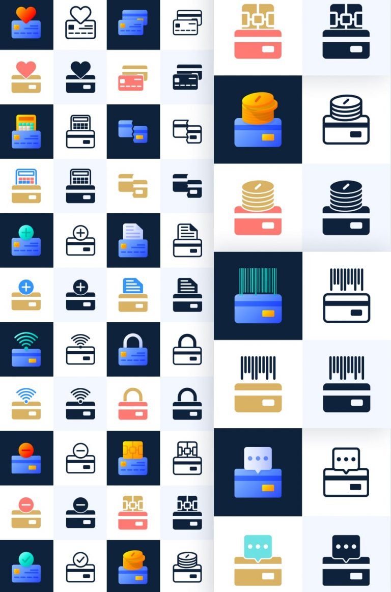 Set of 64 Credit Card Icons - MasterBundles