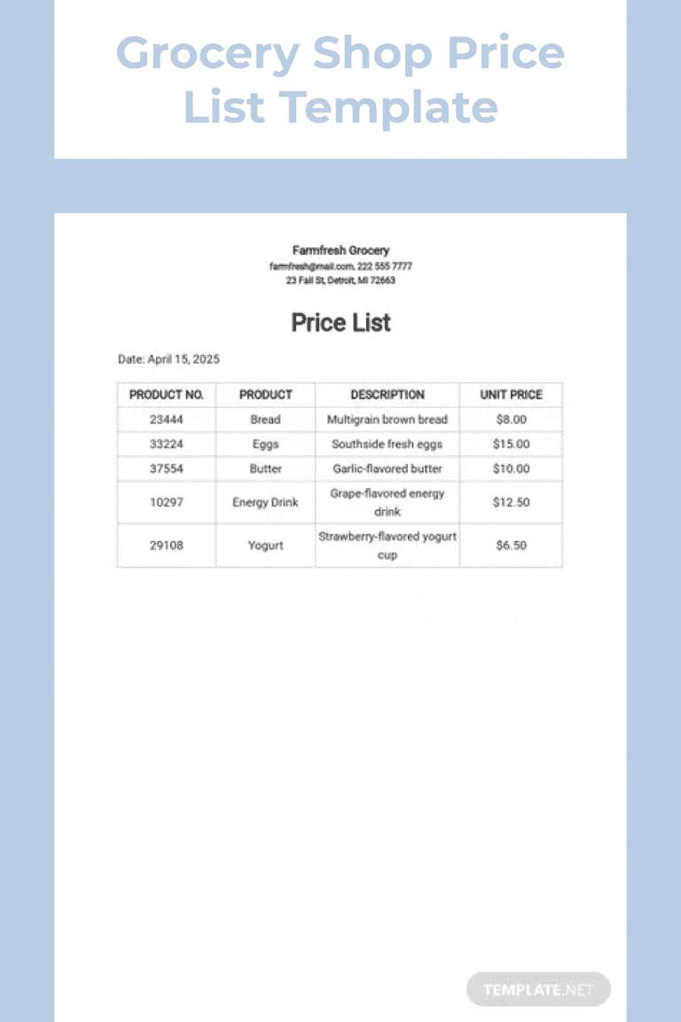 20+ Best Grocery List Templates for 2021: Free and Premium Templates