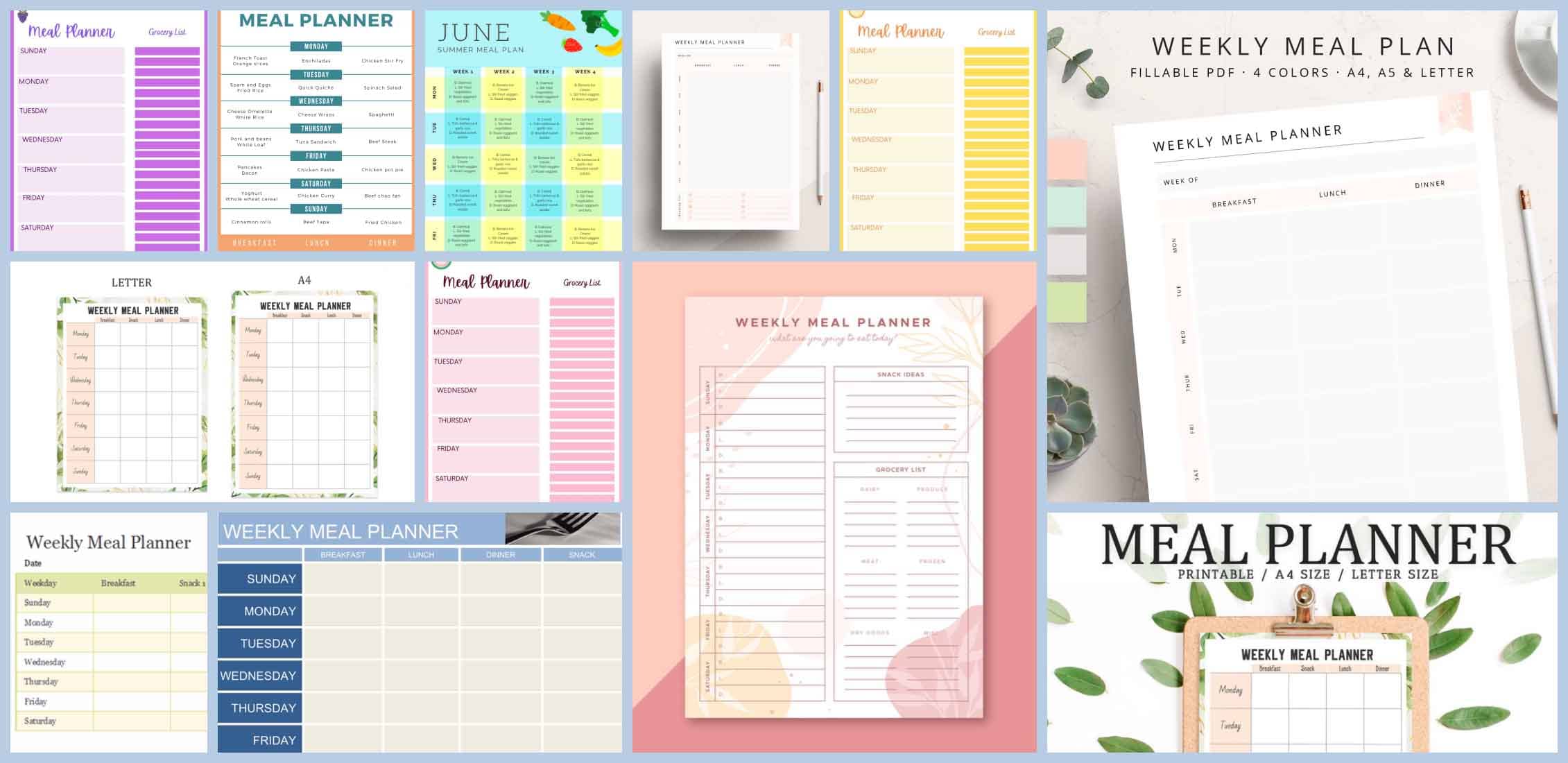 10+ Best Meal Planning Templates for 2021: Free and Premium Templates