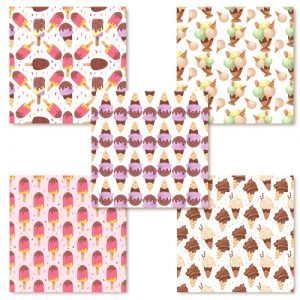 Ice Cream Patterns Digital Paper Set – MasterBundles