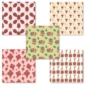 Ice Cream Patterns Digital Paper Set – MasterBundles