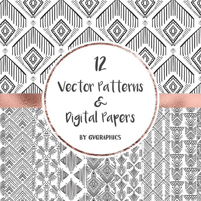 Dark Seamless Patterns | MasterBundles