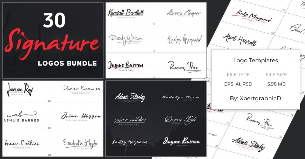 30 Signature Logos Bundle – MasterBundles