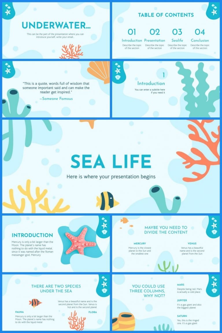 10+ Best Ocean Google Slides and PowerPoint Themes for 2021 | MasterBundles
