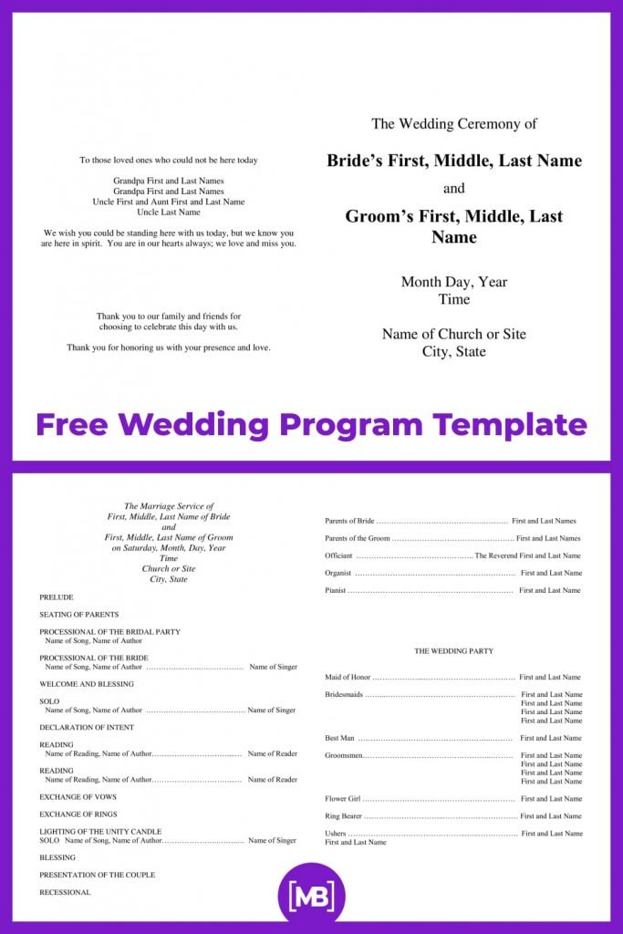 15+ Best Wedding Program Templates. Best Free and Premium Templates