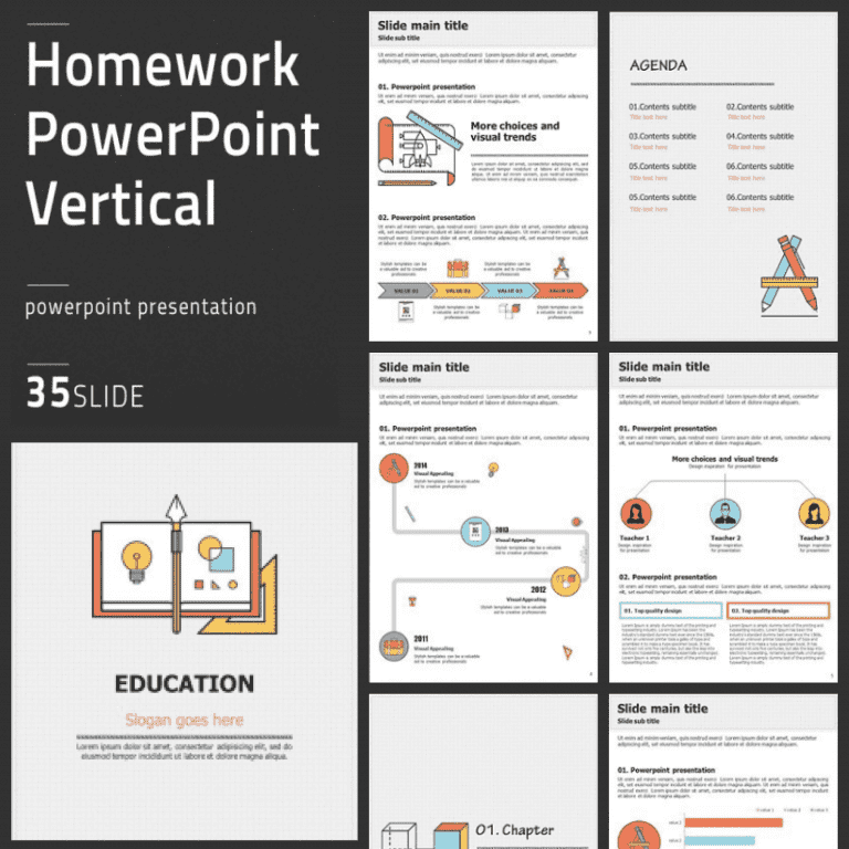 Homework PowerPoint Vertical – MasterBundles