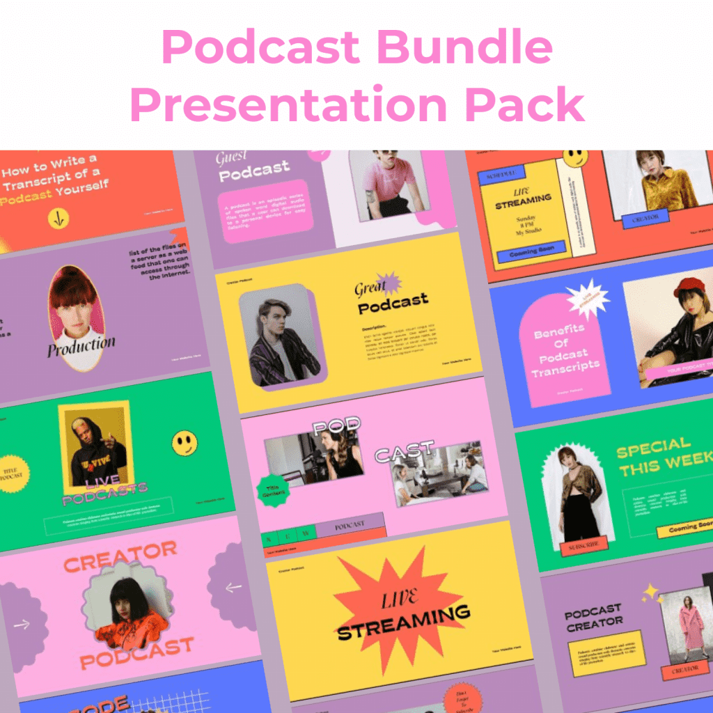 Podcast Colorful Presentation Template – MasterBundles