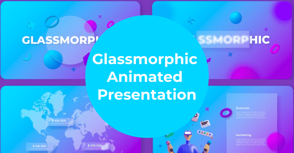 Glassmorphic Animated Presentation: 50 Slides – MasterBundles