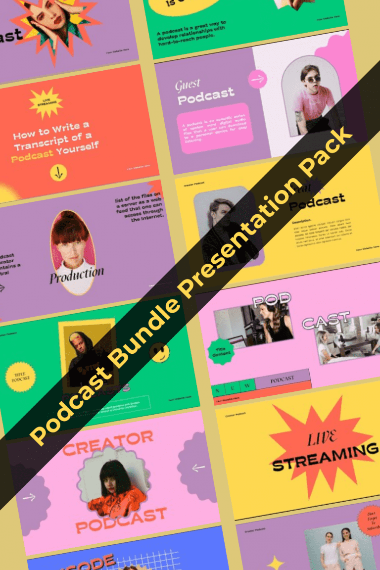 Podcast Colorful Presentation Template – MasterBundles