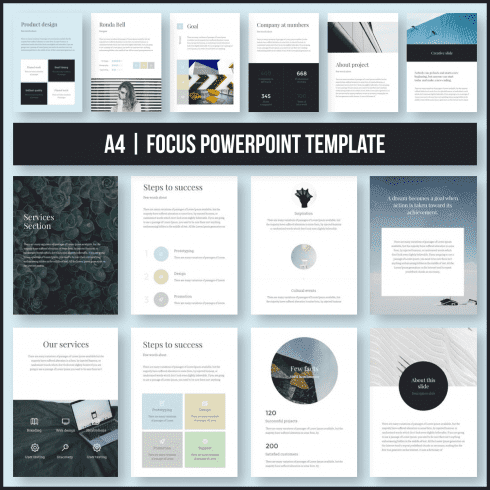 A4 | Focus PowerPoint Template – MasterBundles