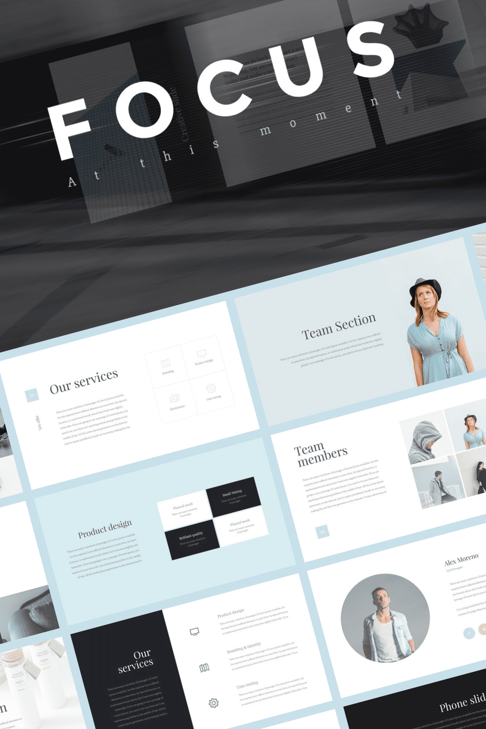 Focus PowerPoint Template + GIFT – MasterBundles