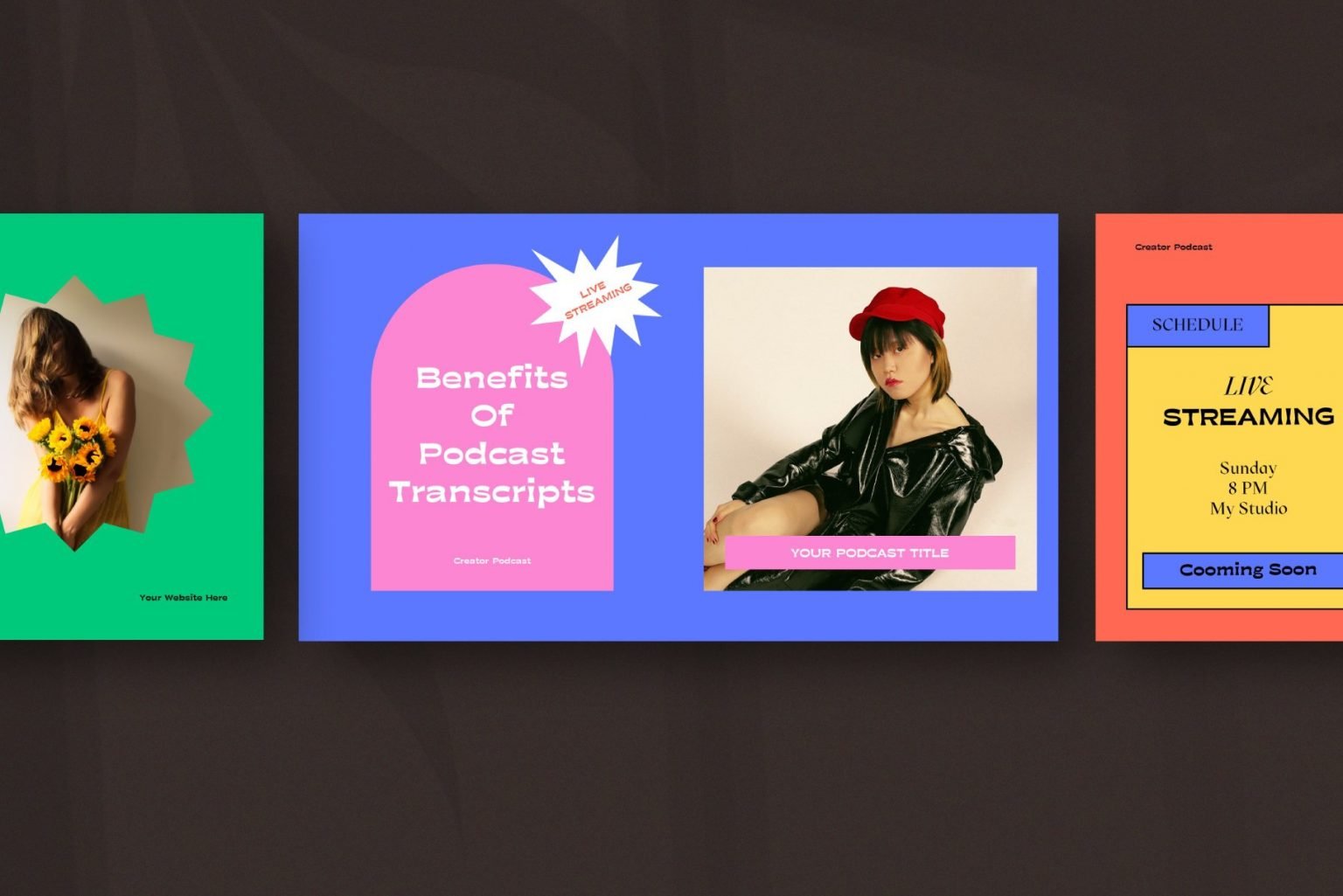 Podcast Colorful Presentation Template – MasterBundles