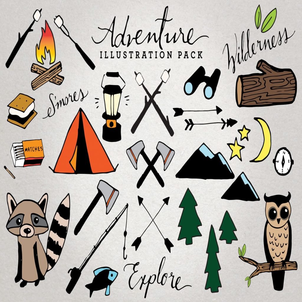 Adventure Clipart & Camping Illustration Set – MasterBundles