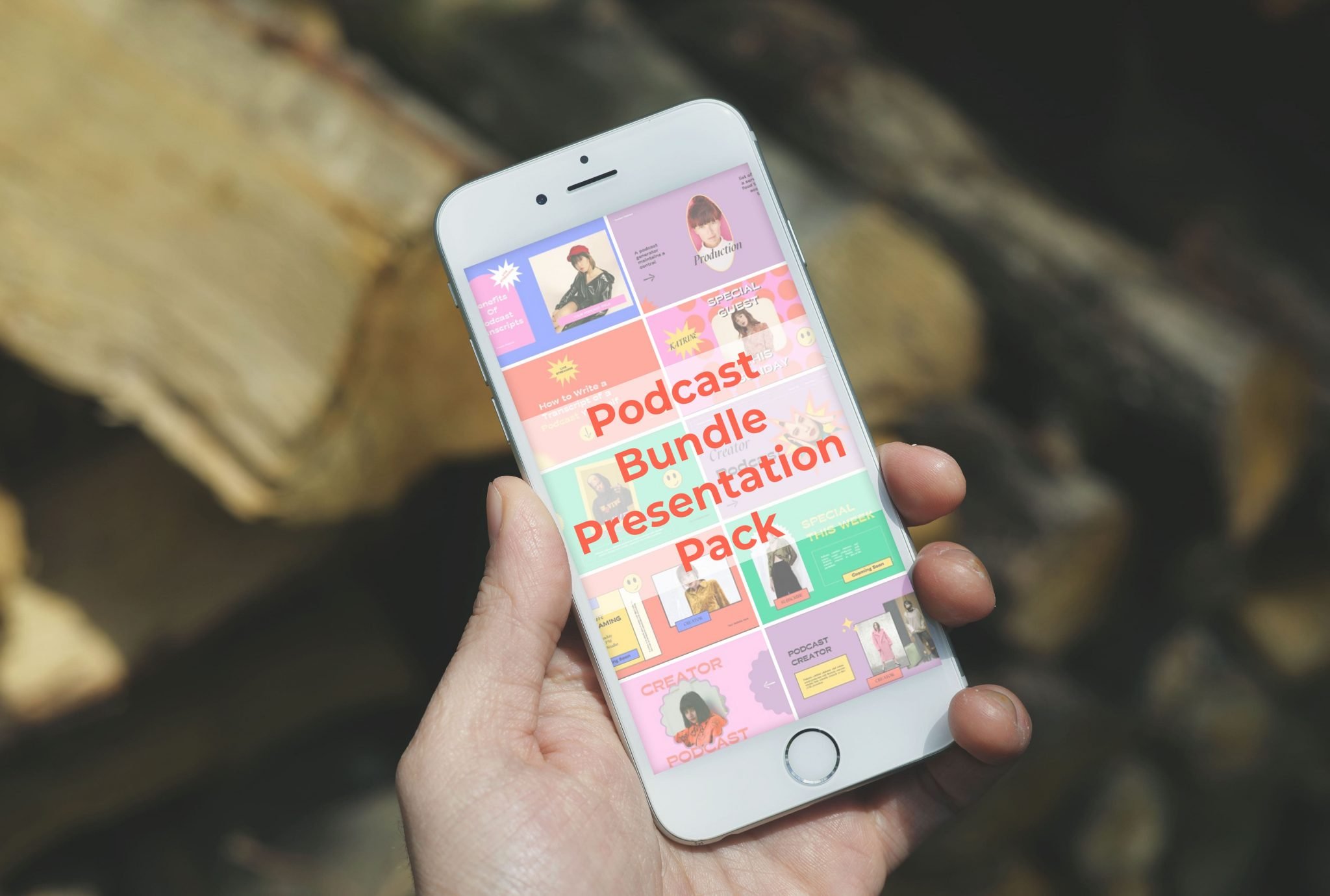 Podcast Colorful Presentation Template – MasterBundles