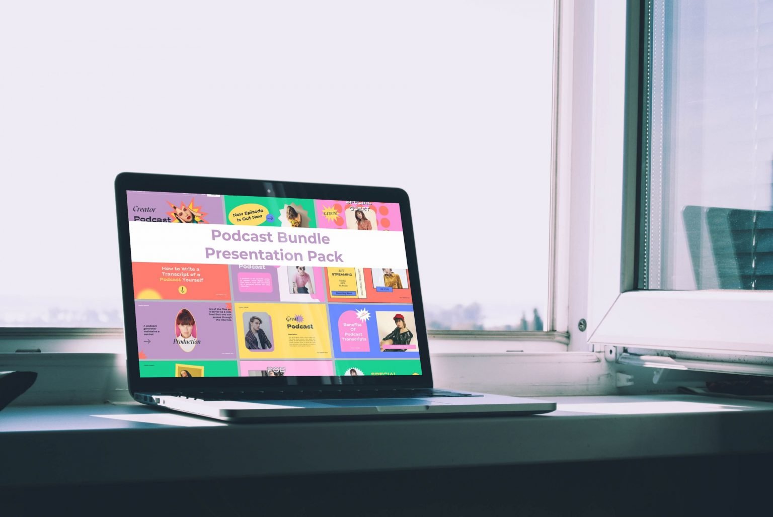 Podcast Colorful Presentation Template – MasterBundles