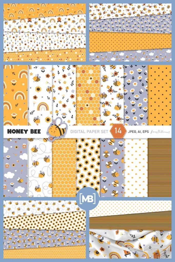 10 Best Bee Pattern Images for 2021: Free and Premium