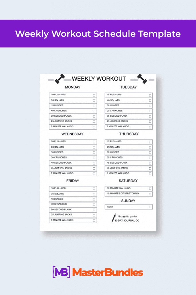15+ Best Workout Schedule Templates: Free and Premium Templates