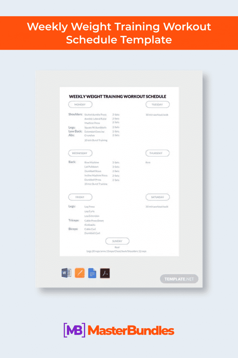 15+ Best Workout Schedule Templates: Free and Premium Templates