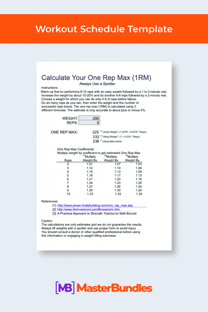 15+ Best Workout Schedule Templates: Free and Premium Templates