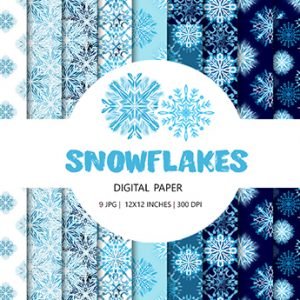 Snowflakes Digital Paper Set | Master Bundles
