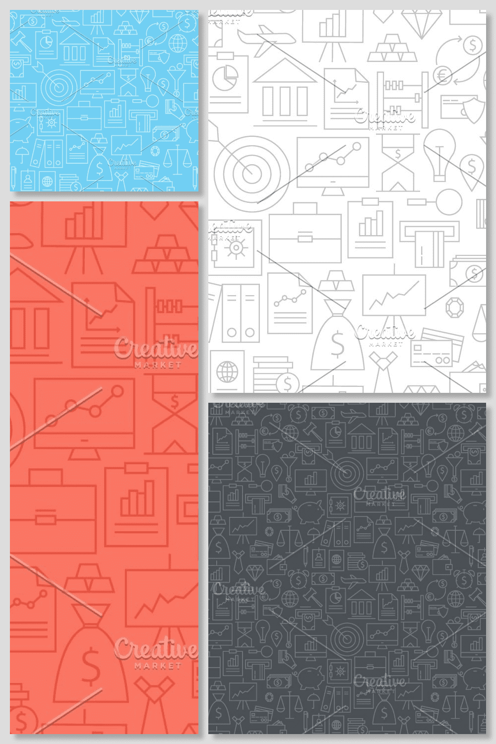 Business Finance Bank Line Patterns – MasterBundles