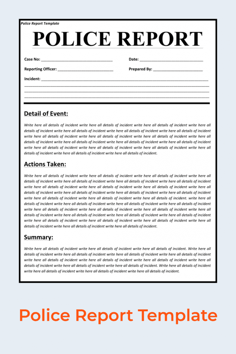 25 Best Police Report Templates for 2023 – MasterBundles