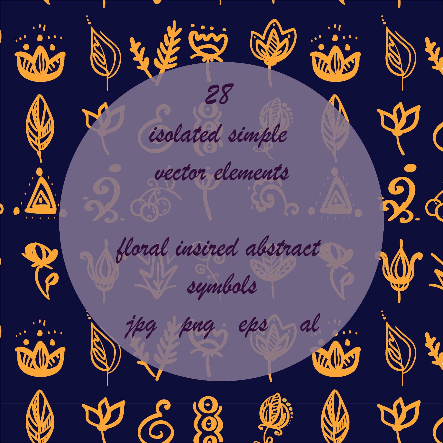 28 Floral Inspired Simple Vector Elements – MasterBundles