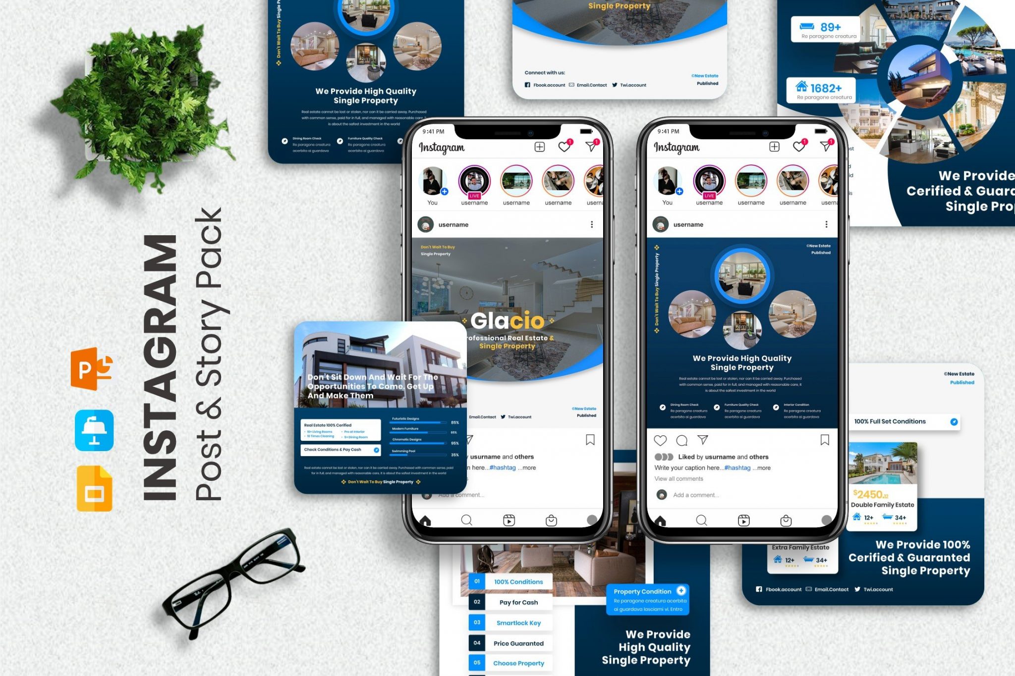 Glacio - Real Estate Post & Story – MasterBundles